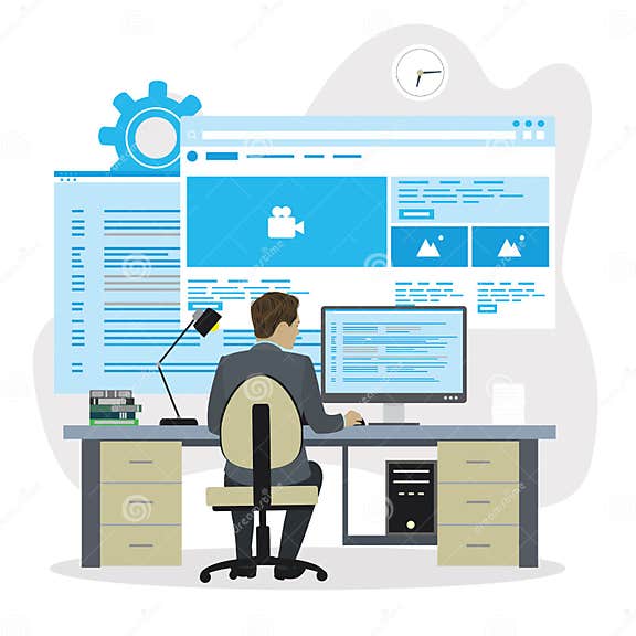 Web Development,back-end and Front-end Developer Stock Vector ...