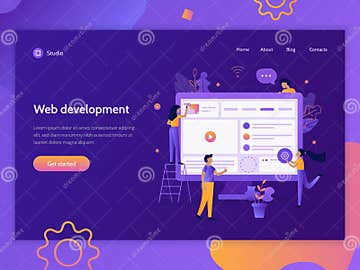 Web development banner stock vector. Illustration of layout - 125302947