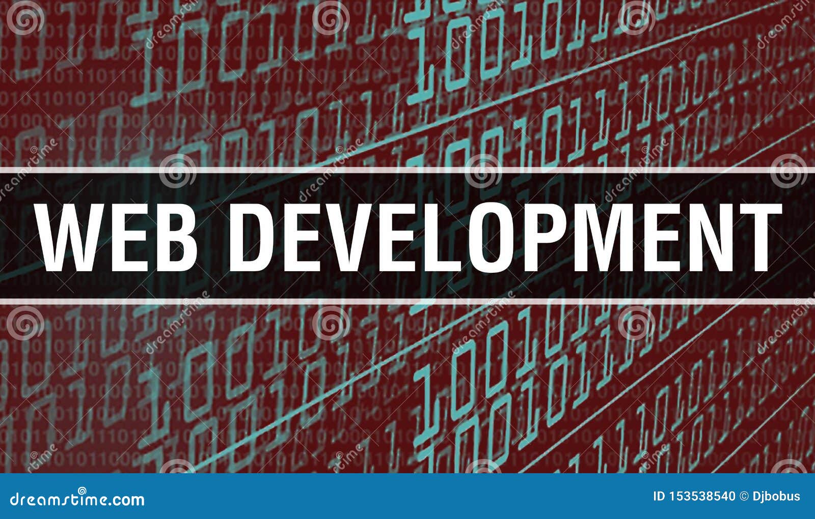 Web Development With Binary Code Digital Technology Background ... Web Development With Binary Code Digital Technology Background ...