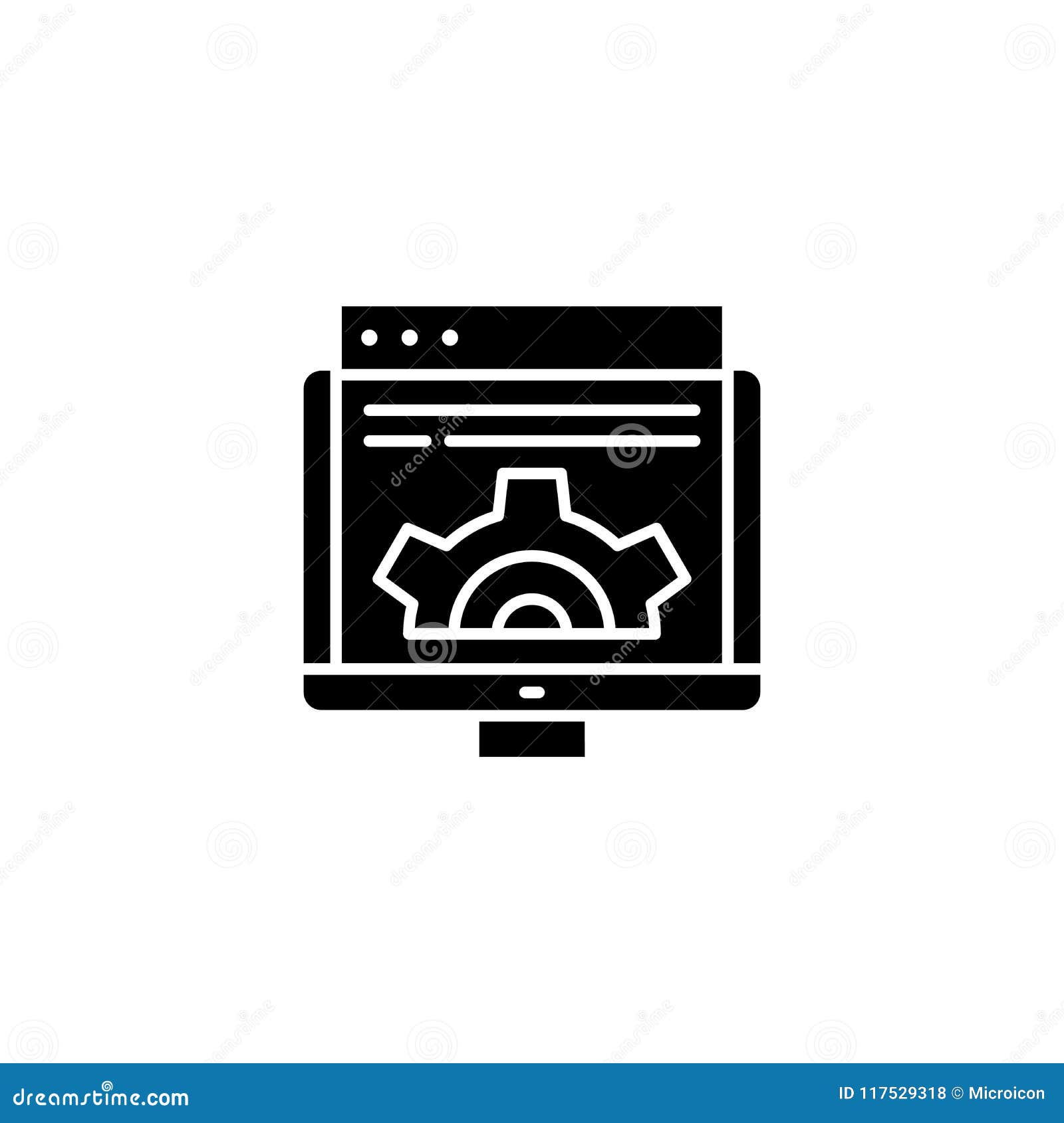 Web Development Black Icon Concept. Web Development Flat Vector Symbol ...