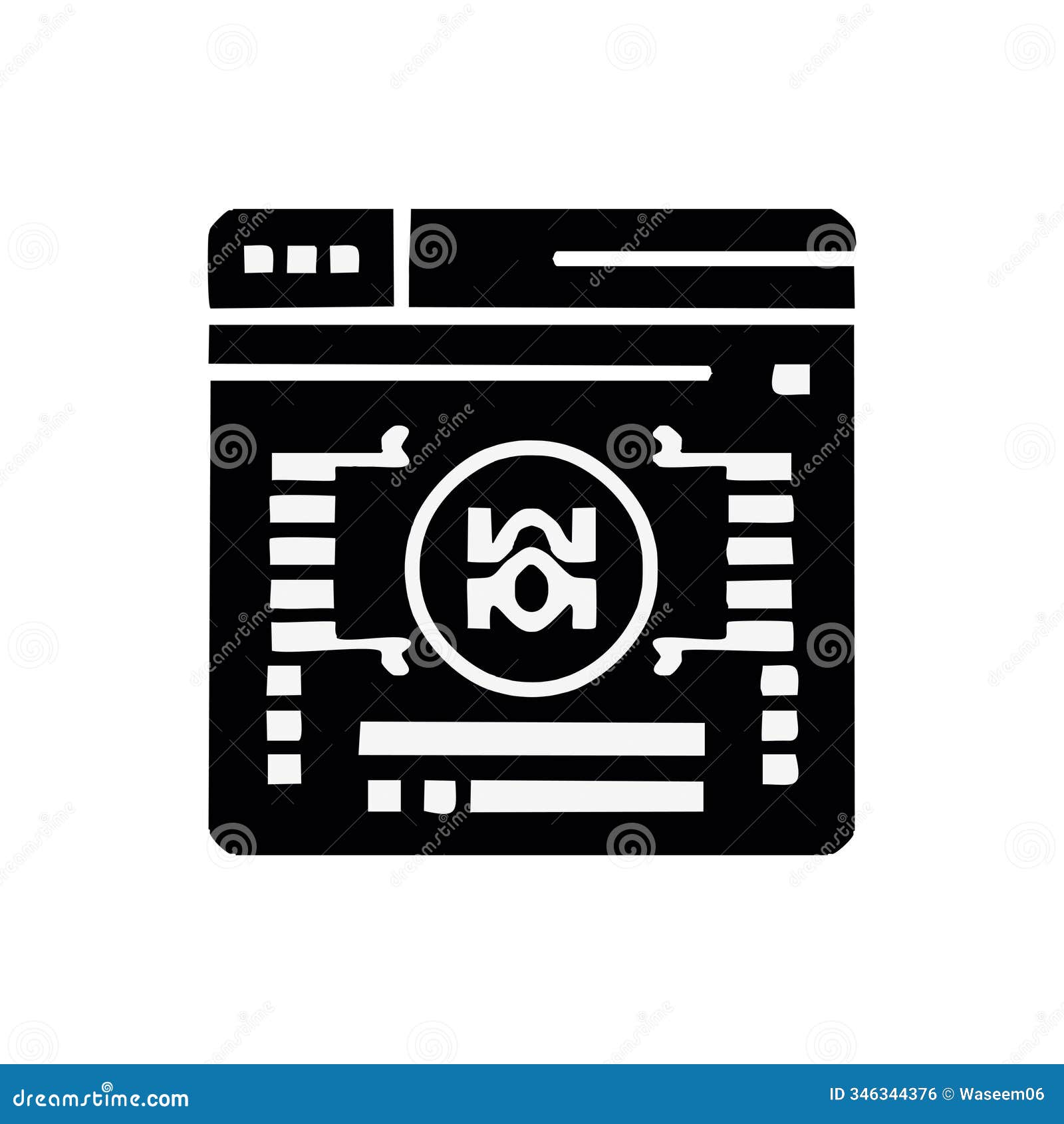 Web Development Black Icon. UI and UX Concept Illustration, Vector Flat ...