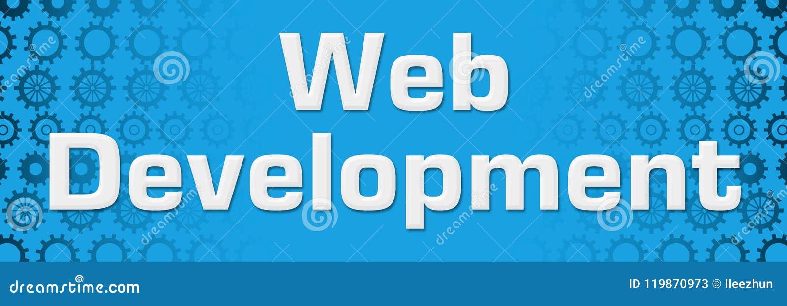 Web Development Blue Gears Background Horizontal Stock Illustration ...