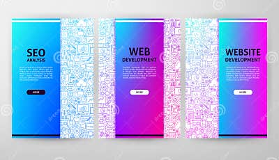 Web Development Brochure Design Stock Vector - Illustration of flyer ...