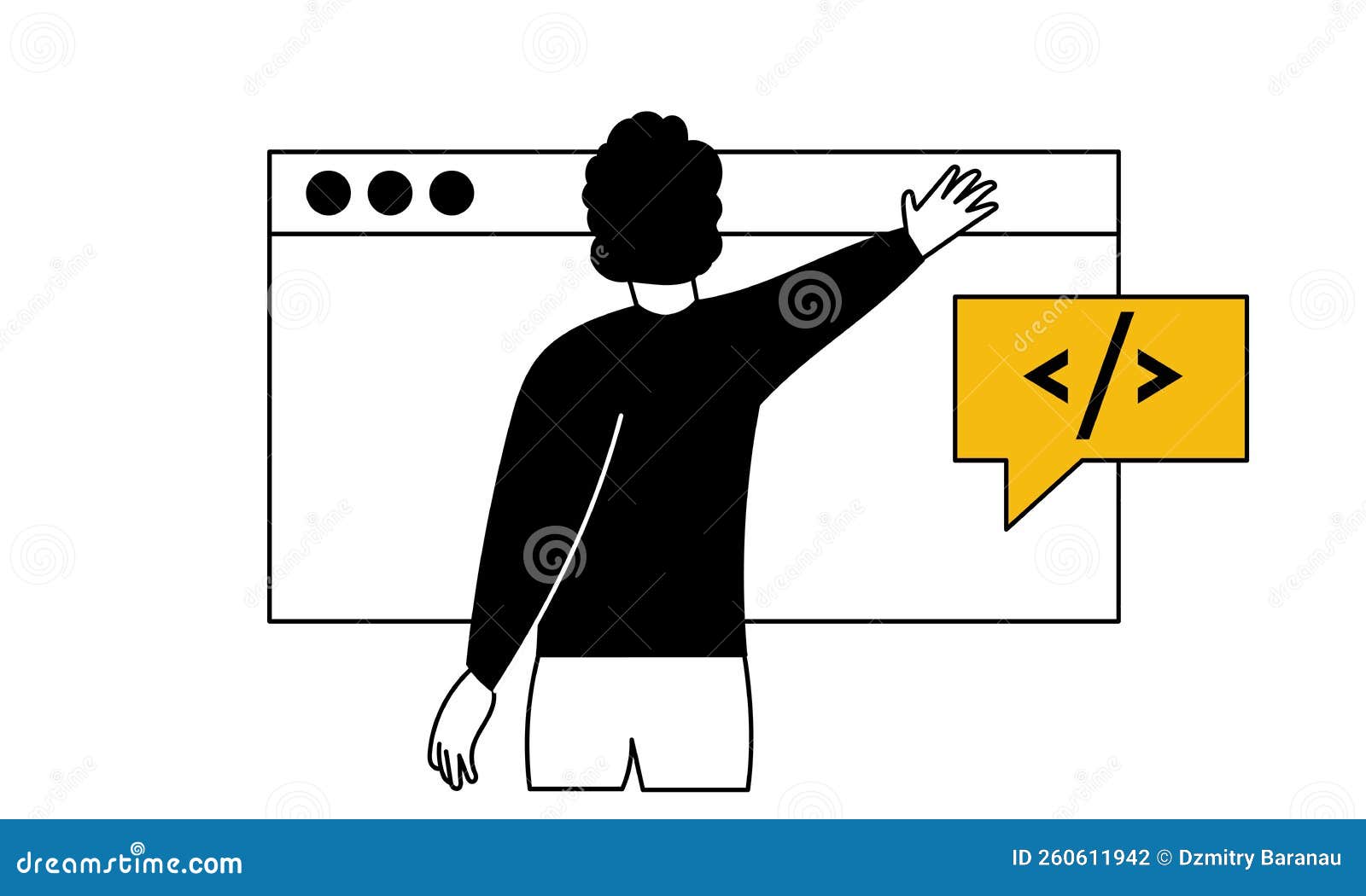 Web Development and Business Technology Coding Website Vector Illustration Concept. Programming ...