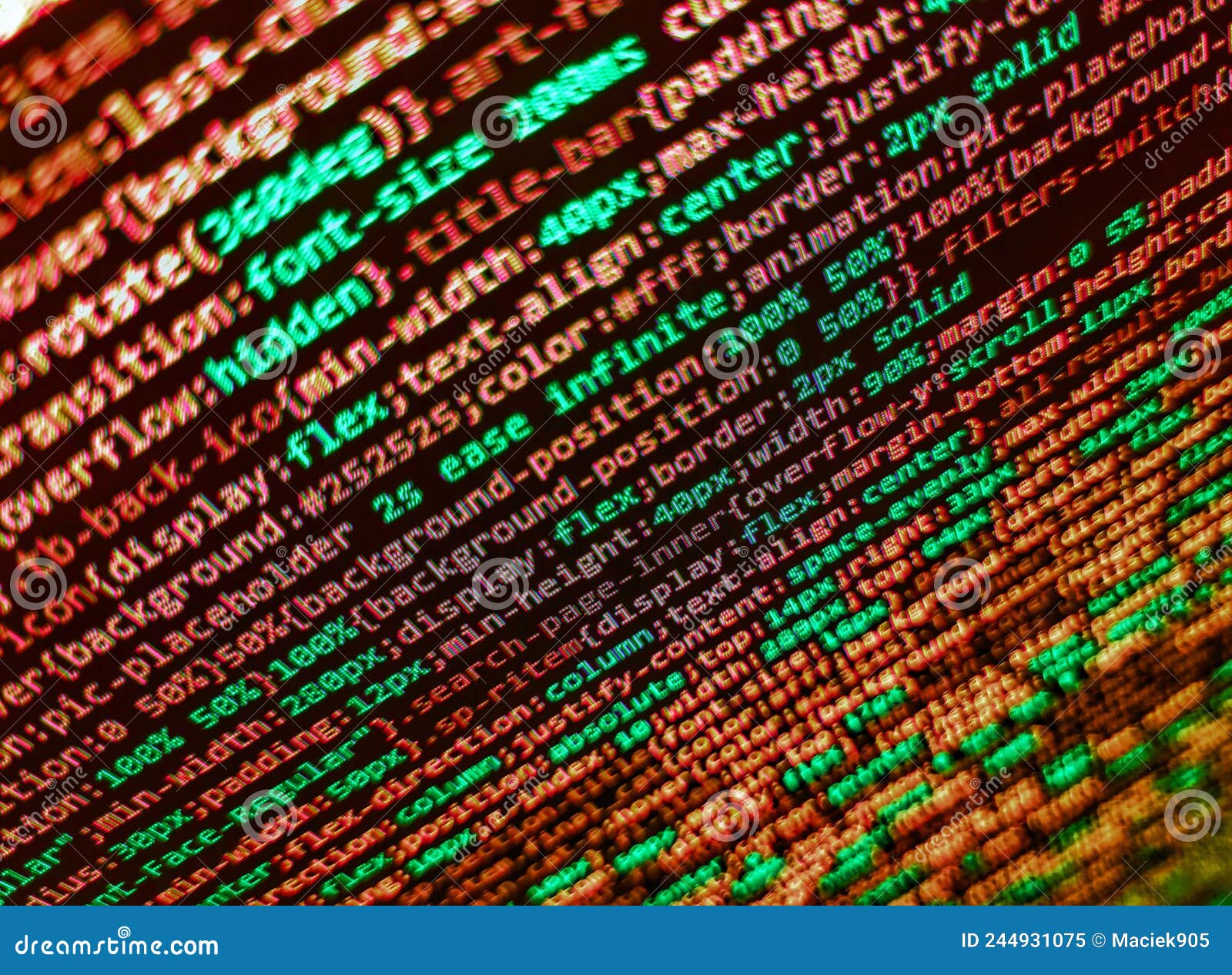 Web Development Code: CSS/SASS Styles Preprocessor Script Lines Stock ...