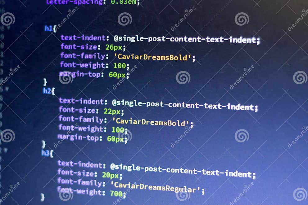 Web Development Code Cssless Styles Preprocessor Script Lines Stock 5977