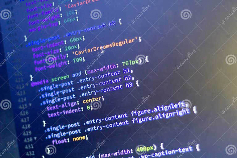 Web Development Code: CSS/less Styles Preprocessor Script Lines Editorial Photography - Image of ...