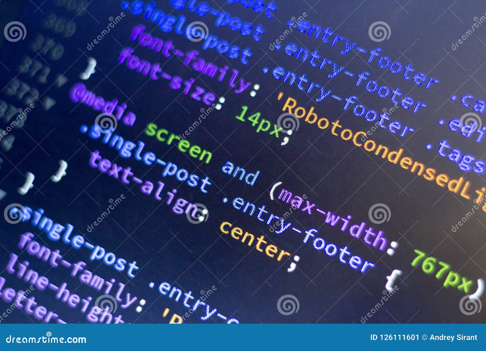 Web Development Code Cssless Styles Preprocessor Script Lines Stock Image Image Of Cssless