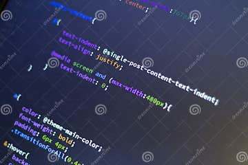 Web Development Code: CSS/less Styles Preprocessor Script Lines Stock ...
