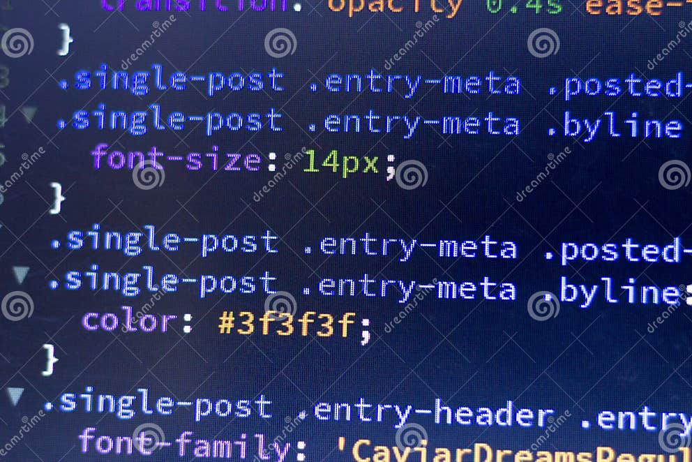 Web Development Code: CSS/less Styles Preprocessor Script Lines ...