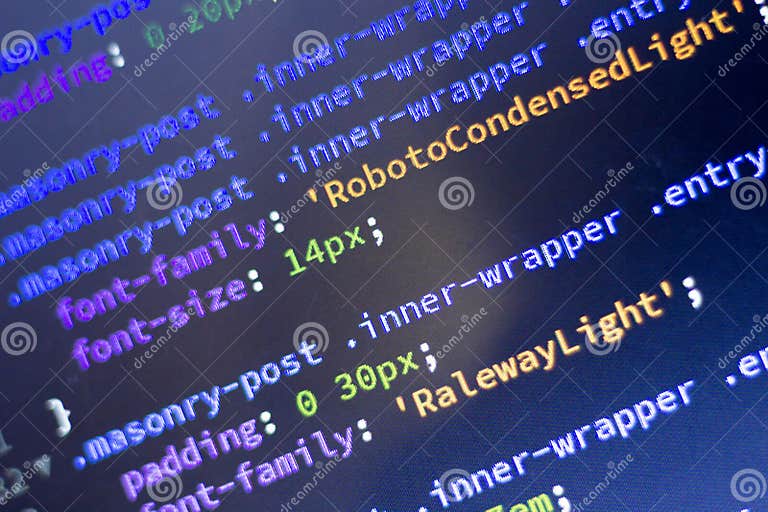 Web Development Code: CSS/less Styles Preprocessor Script Lines ...