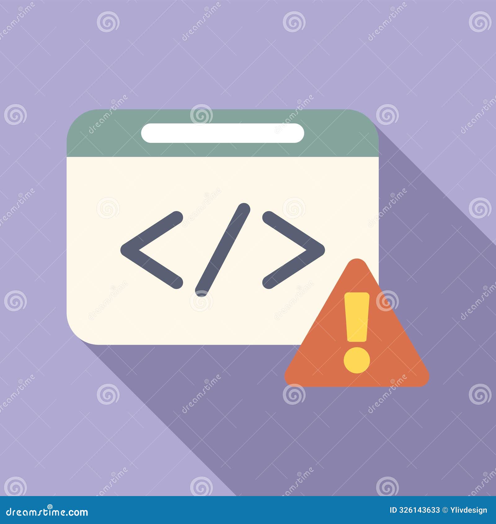 Web Development Code Window Showing Warning Error Message Stock Vector ...