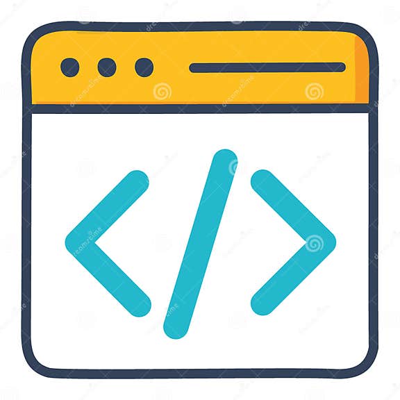 Web Development Coding Icon. Colorful Vector Illustration of a Browser ...