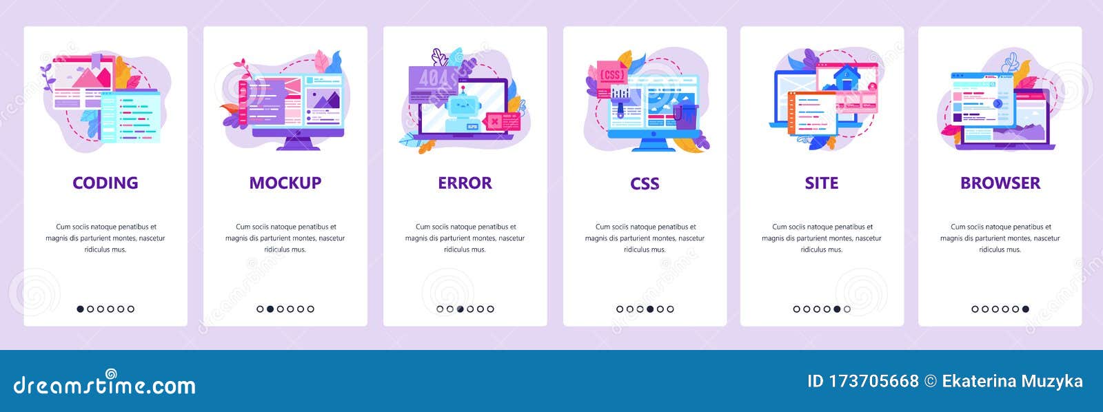 Web Dev Html Css Php Into Computer Frame Cartoon Vector | CartoonDealer.com #26780605