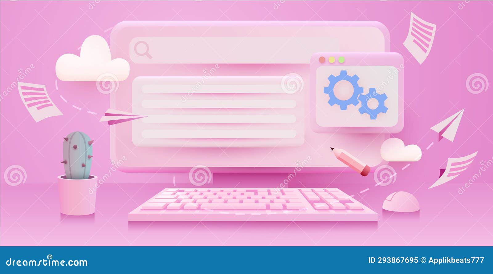 Web Development Coding And Programming Banner Computer Code On Laptop Stock Vector