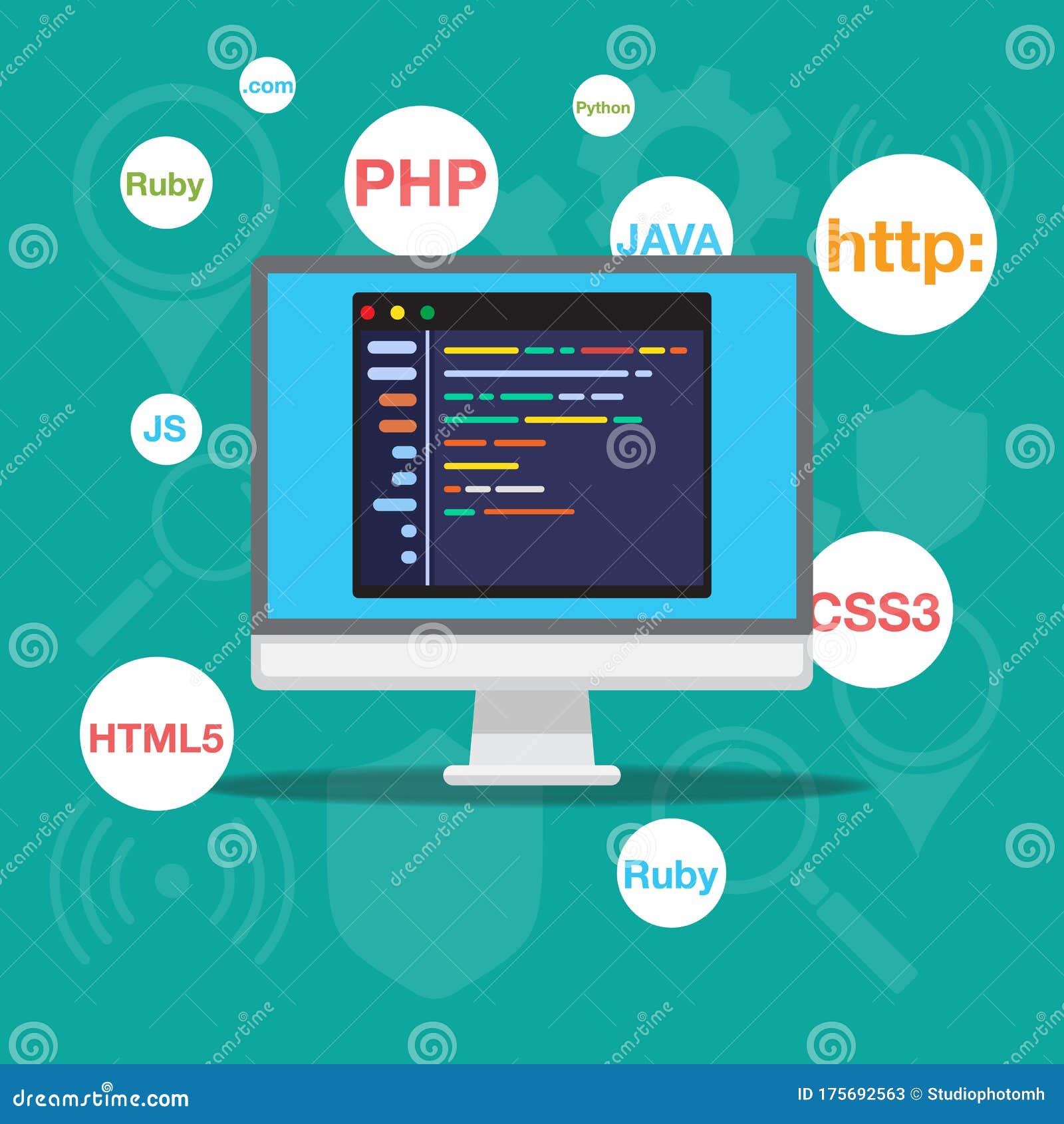 Web Development And Coding Programming Concept Stock Vector Illustration Of Design Internet
