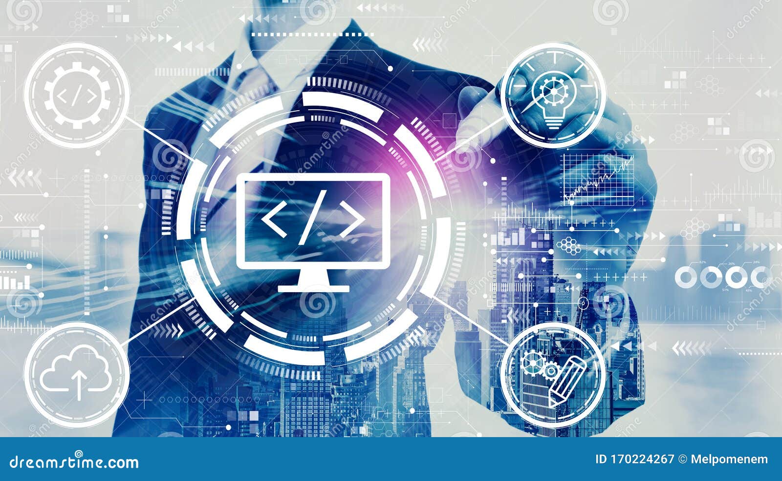 Web Development Concept with Businessman Stock Image - Image of ...