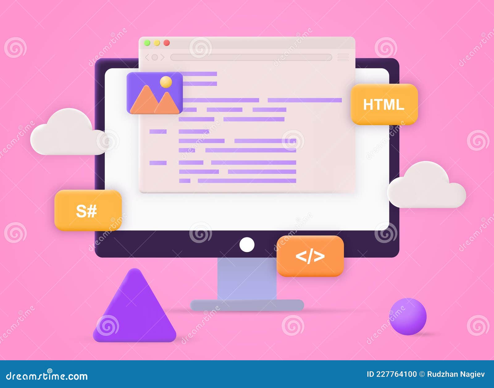 Web development concept stock vector. Illustration of coding - 227764100