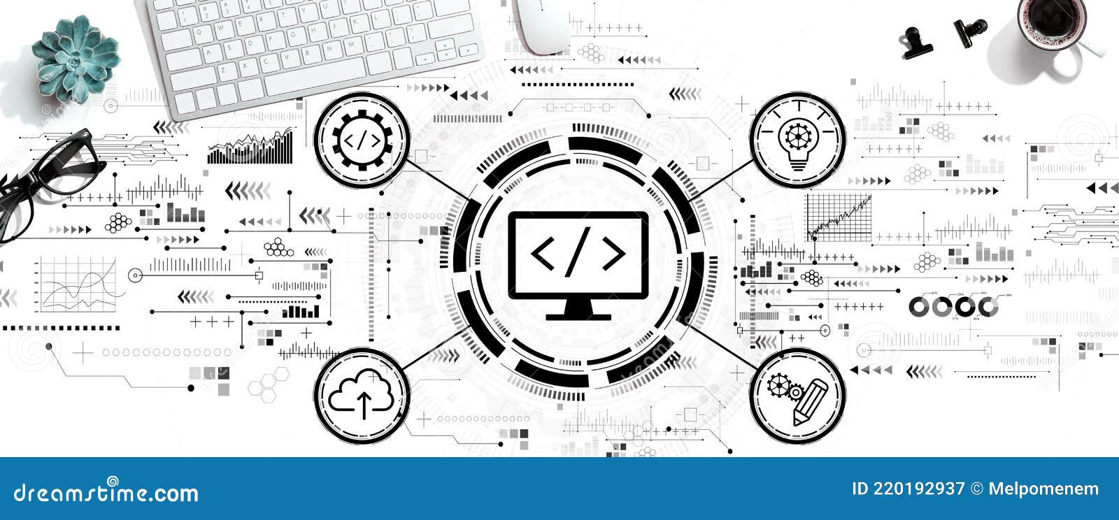 Web Development Concept with a Computer Keyboard Stock Image - Image of ...