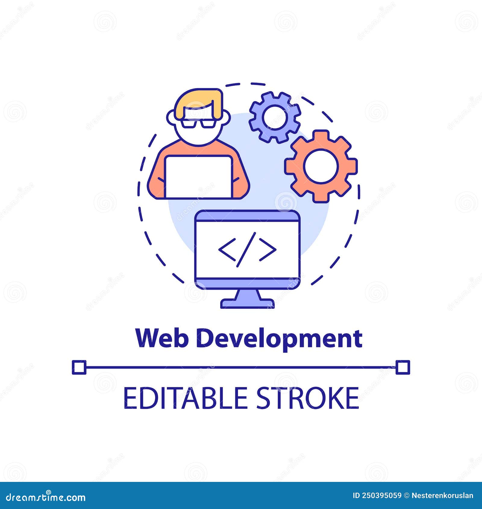 Web Development Concept Icon Stock Vector - Illustration of website ...