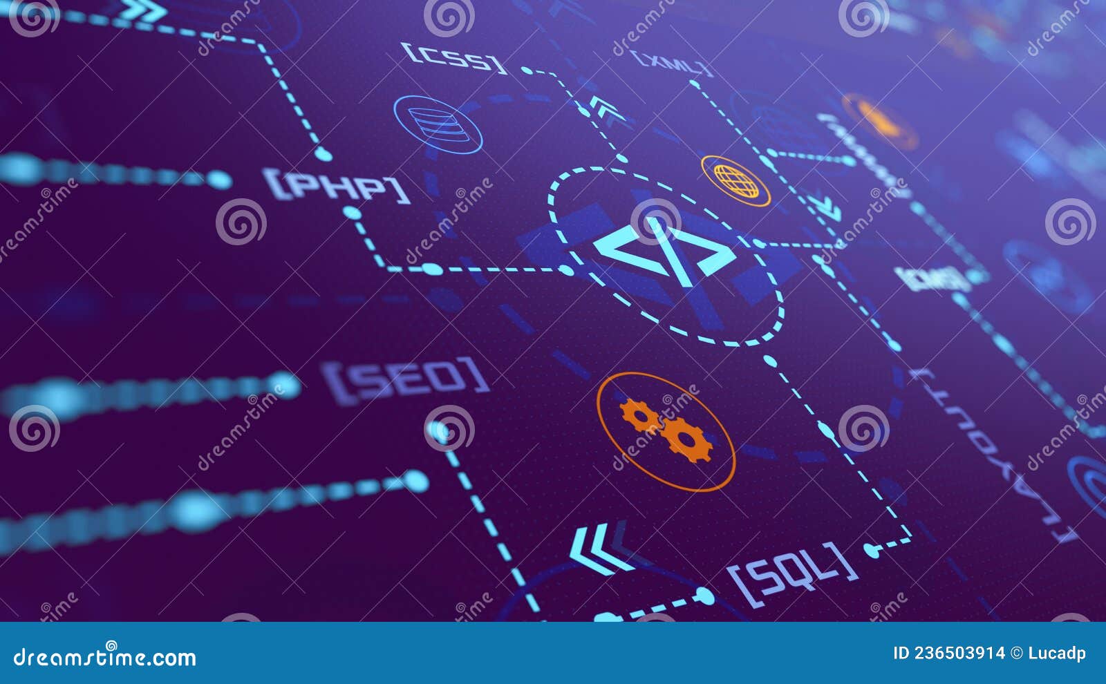 Web development concept stock illustration. Illustration of digital ...