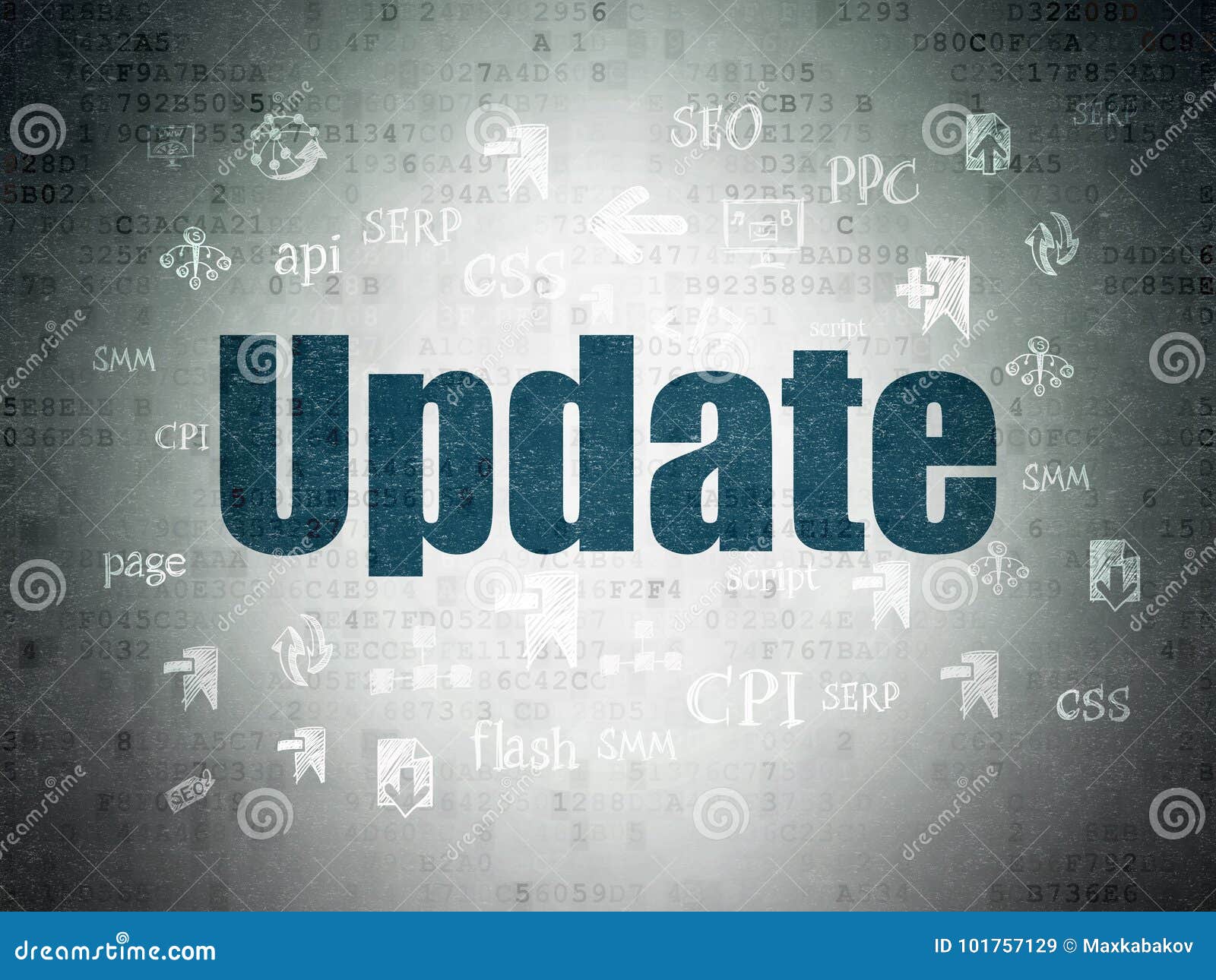 Web Development Concept: Update on Digital Data Paper Background Stock ...