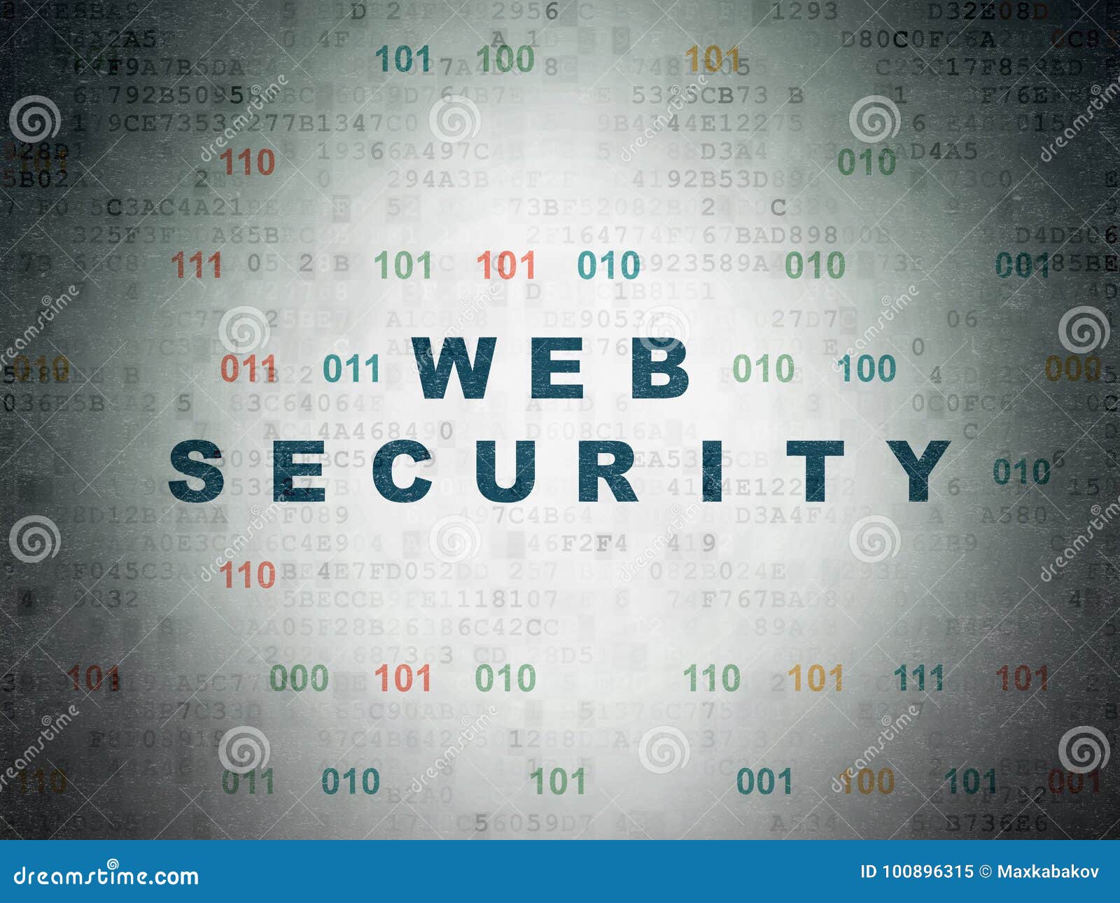 Web Development Concept: Web Security on Digital Data Paper Background Stock Illustration ...