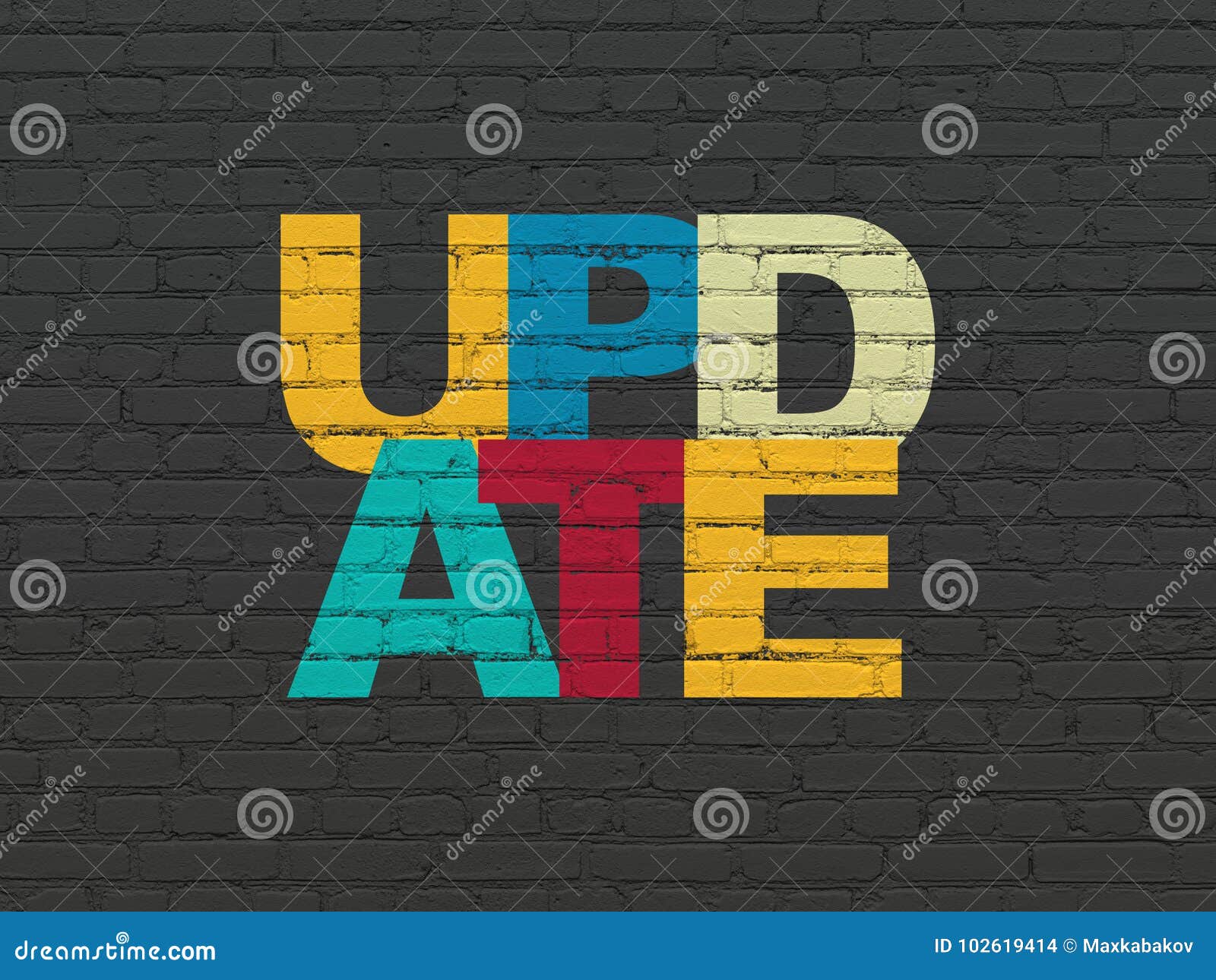 Web Development Concept: Update on Wall Background Stock Illustration ...