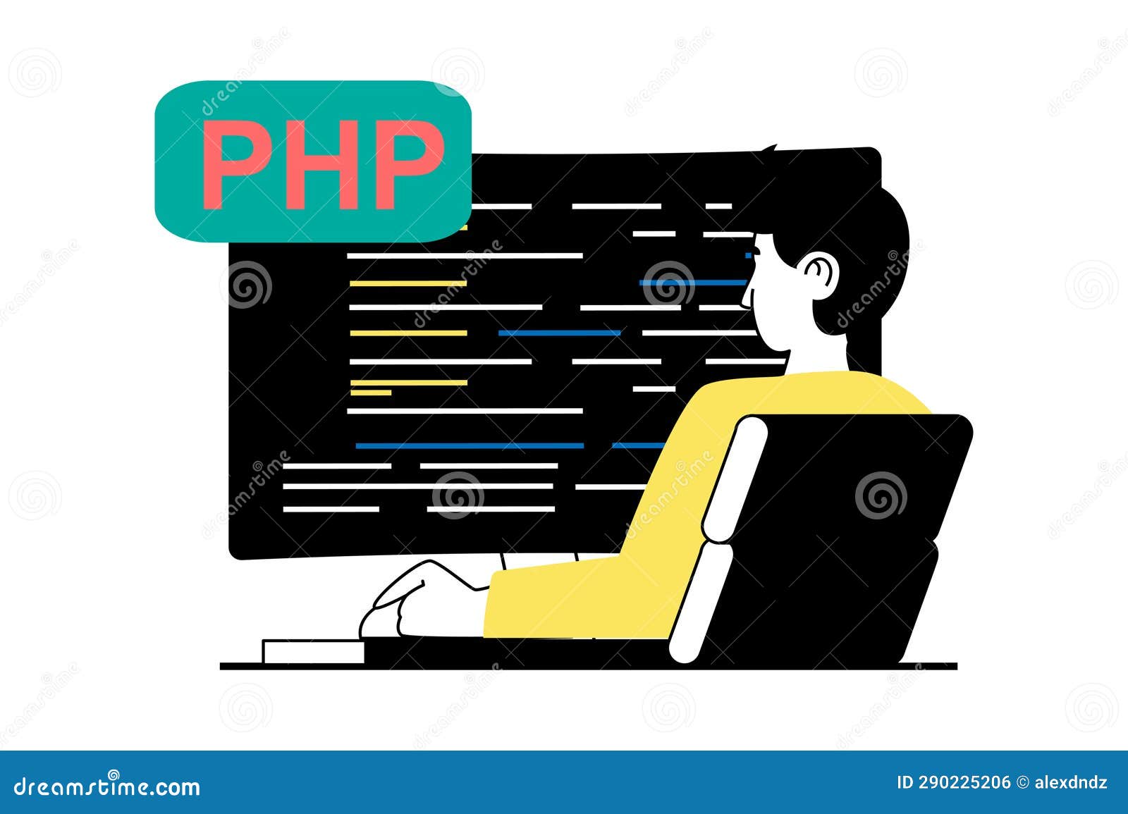 Web Development Concept with People Scene in Flat Design. Vector ...