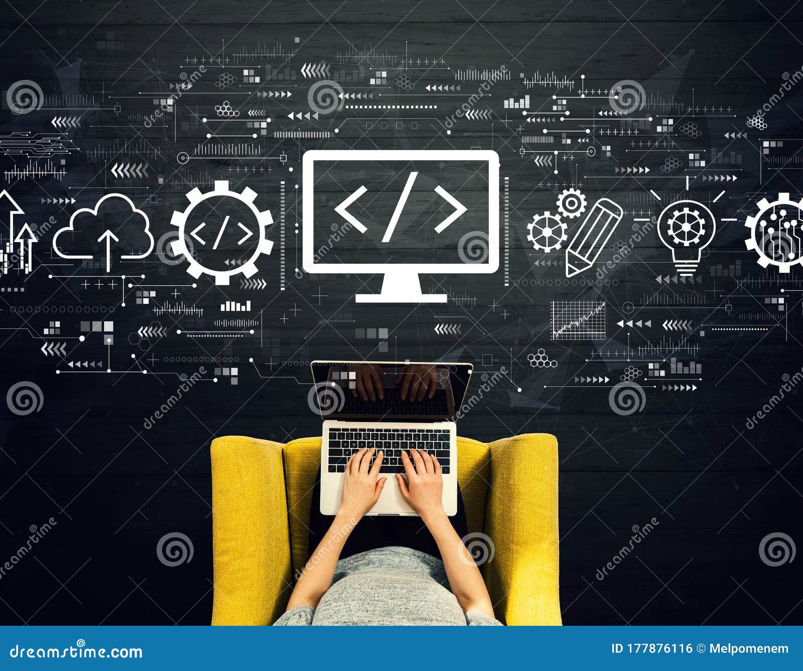Web Development Concept with Person Using a Laptop Stock Photo - Image ...