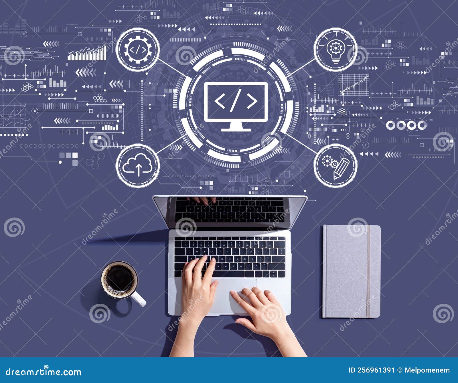 Web Development Concept with Person Using a Laptop Stock Image - Image ...