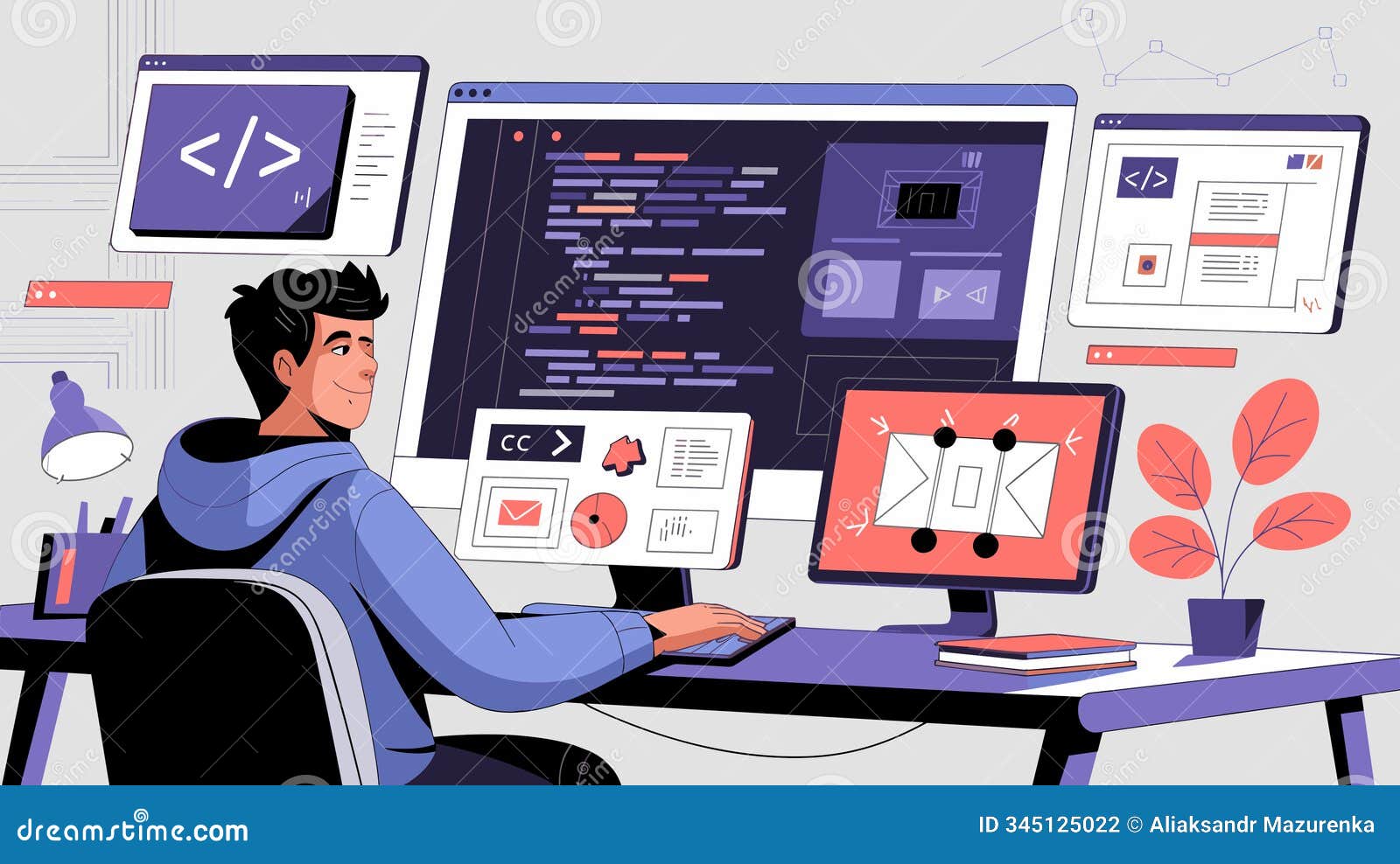 Web Development Concept With Programmer Engineering And Coding Website On Augmented Reality