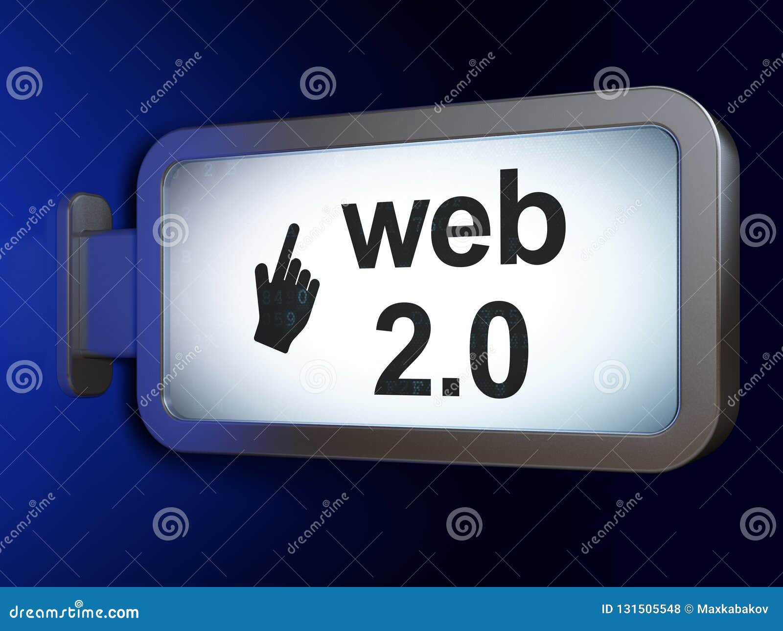 Web Development Concept: Web 2.0 and Mouse Cursor on Billboard Background Stock Illustration ...