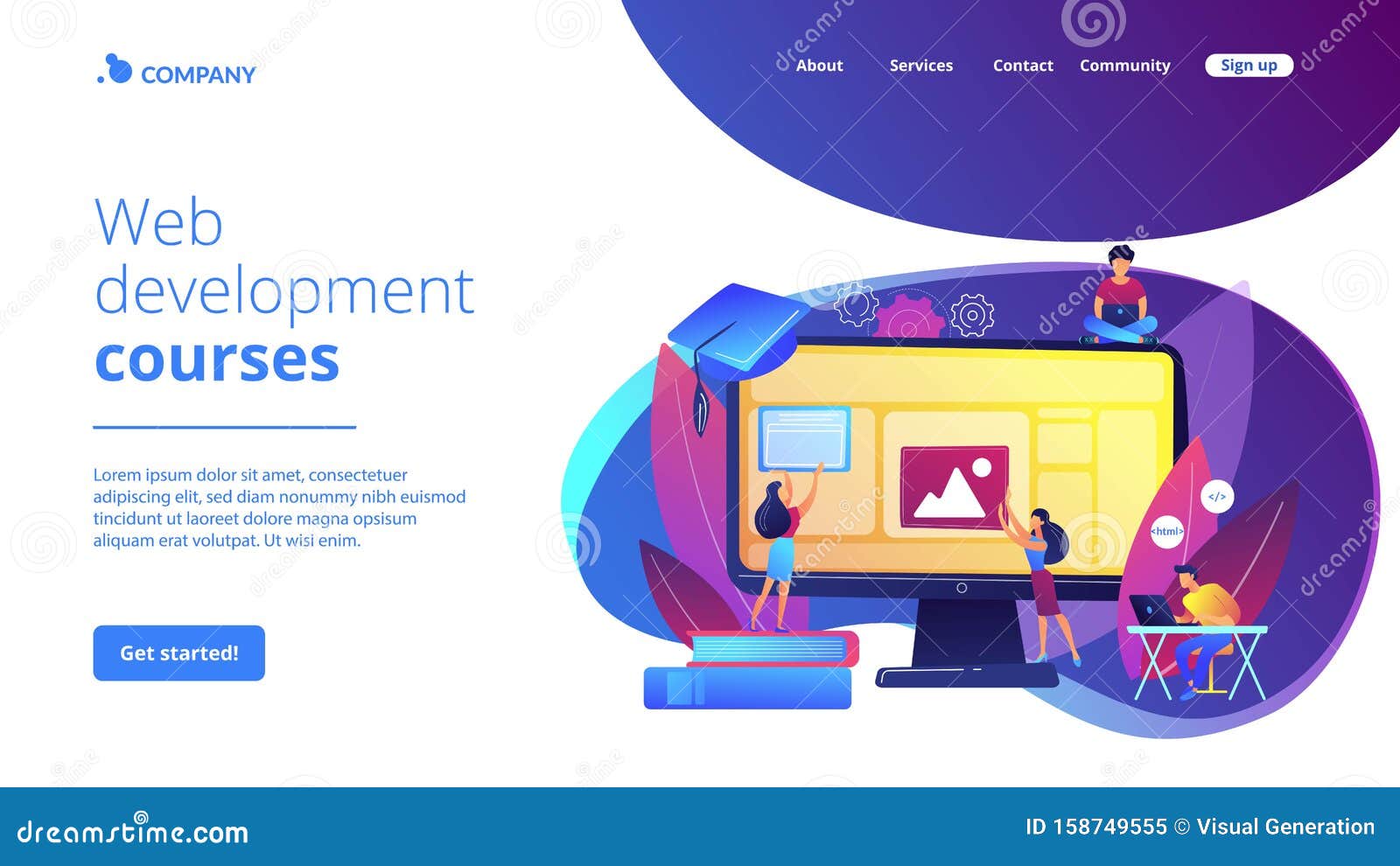 Web Development Courses Concept Landing Page Stock Vector ... Web Development Courses Concept Landing Page Stock Vector ...