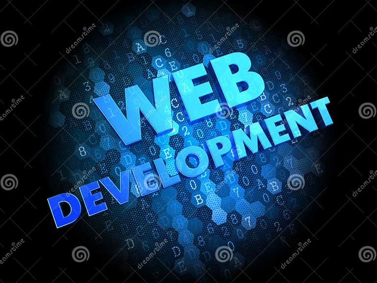 Web Development on Dark Digital Background. Stock Illustration ...