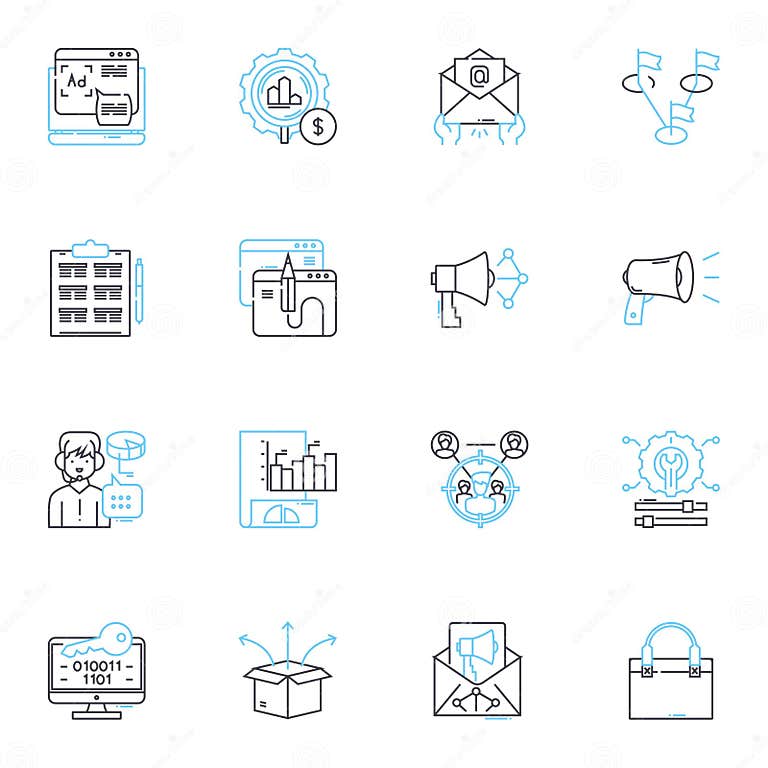Web Development Firm Linear Icons Set. Code, Design, UI/UX, Backend ...