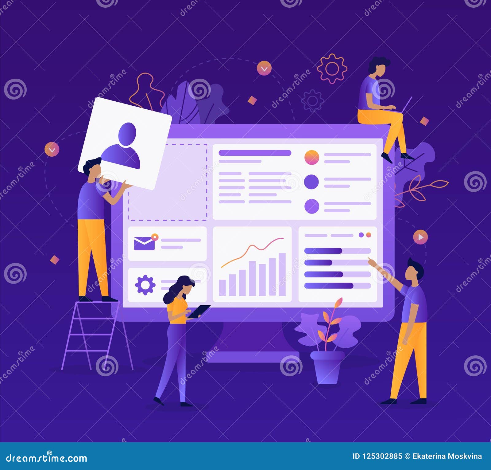 Web Development Flat Illustration Stock Vector - Illustration of ...