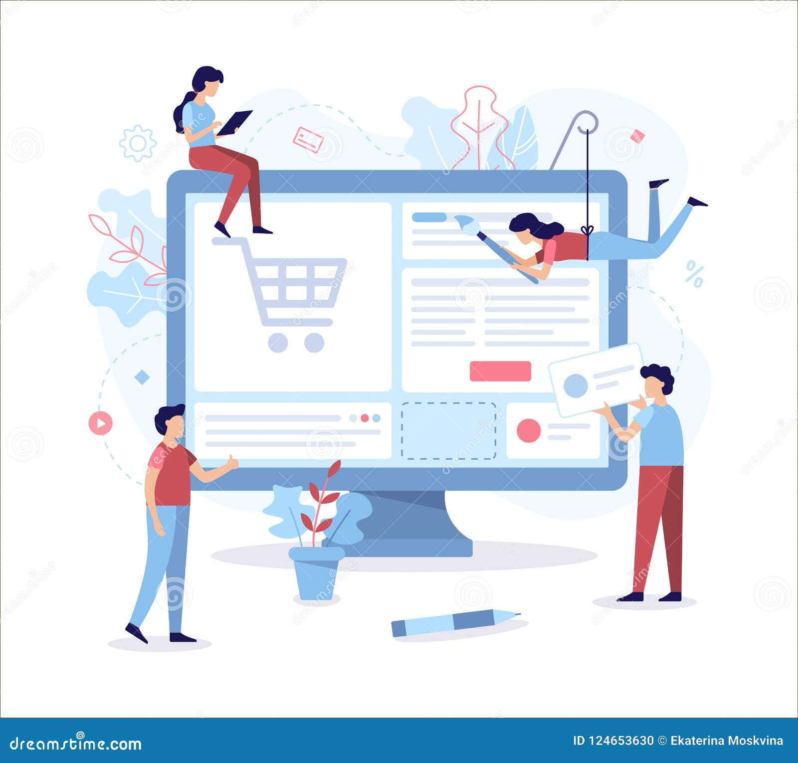 Web Development Flat Illustration Stock Vector - Illustration of ...