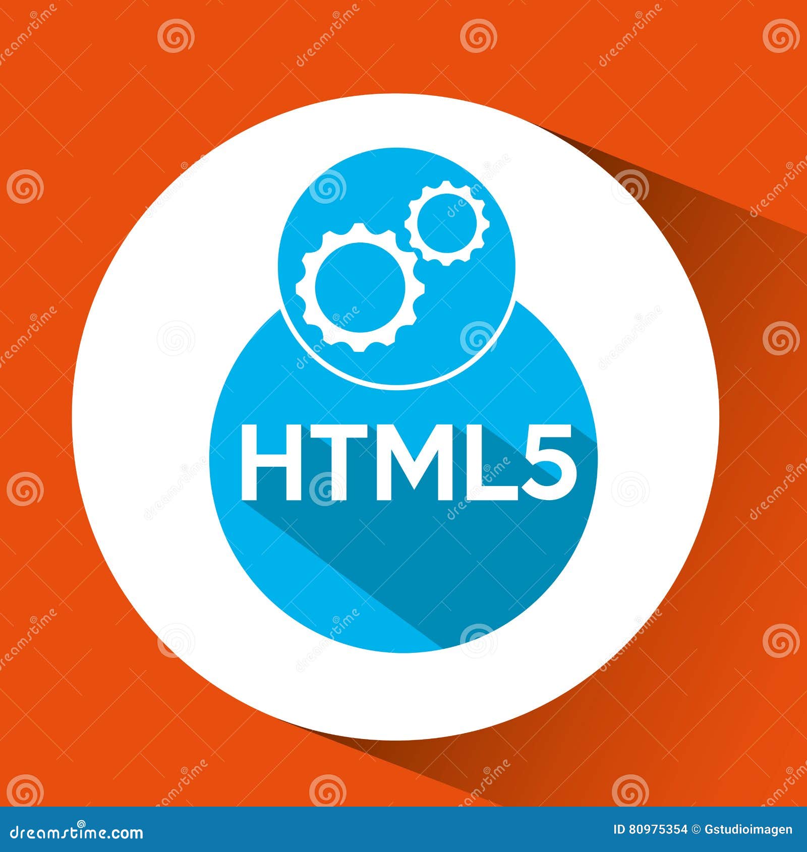 Web Development Gears Html5 Cartoon Vector | CartoonDealer.com #80972975