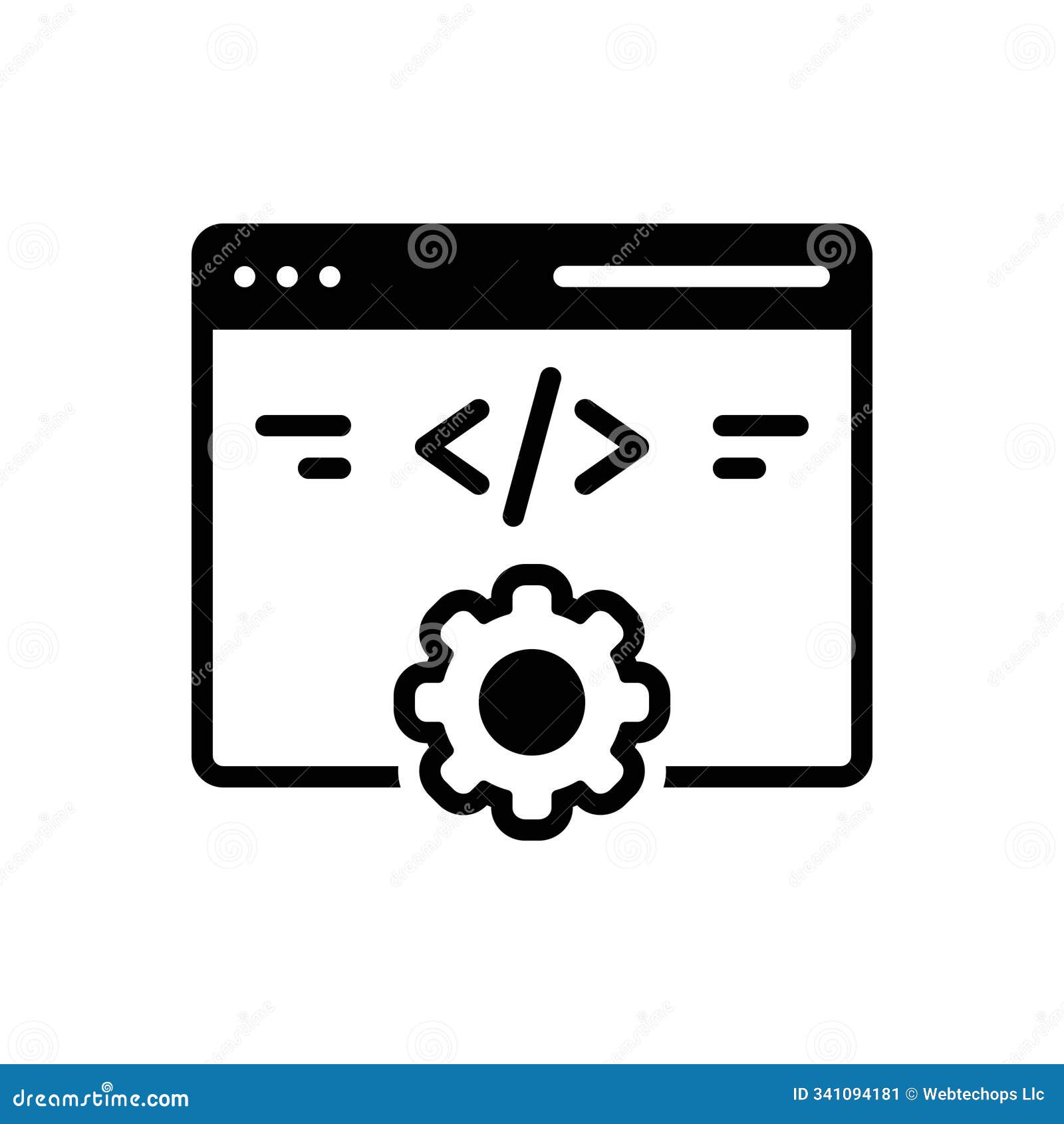 Black Solid Icon for Web Development, Web and Code Stock Illustration - Illustration of logotype ...