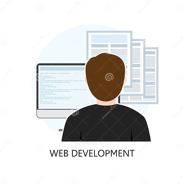 Web Development Icon Flat Design Stock Vector - Illustration of ...