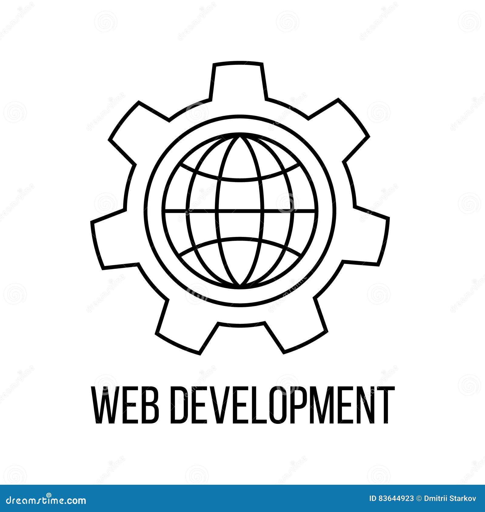 Web Development Icon Or Logo Line Art Style. Cartoon Vector ... Web Development Icon Or Logo Line Art Style. Cartoon Vector ...