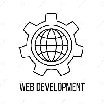 Web Development Icon or Logo Line Art Style. Stock Vector ...