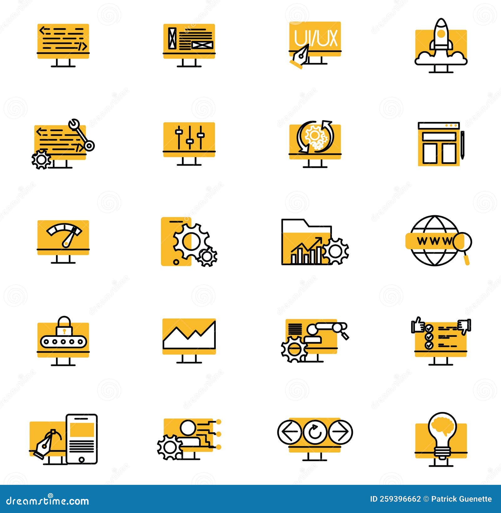 Web Development Icon Set, Icon Stock Vector - Illustration of mobile ...