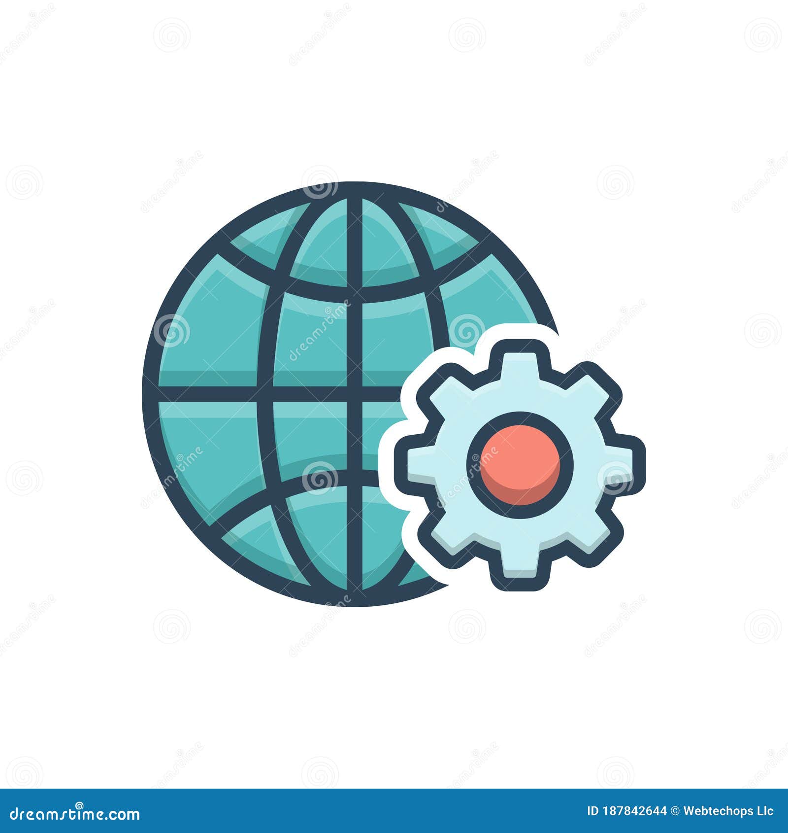 Color Illustration Icon for Web Development, Service and Setting Stock ...