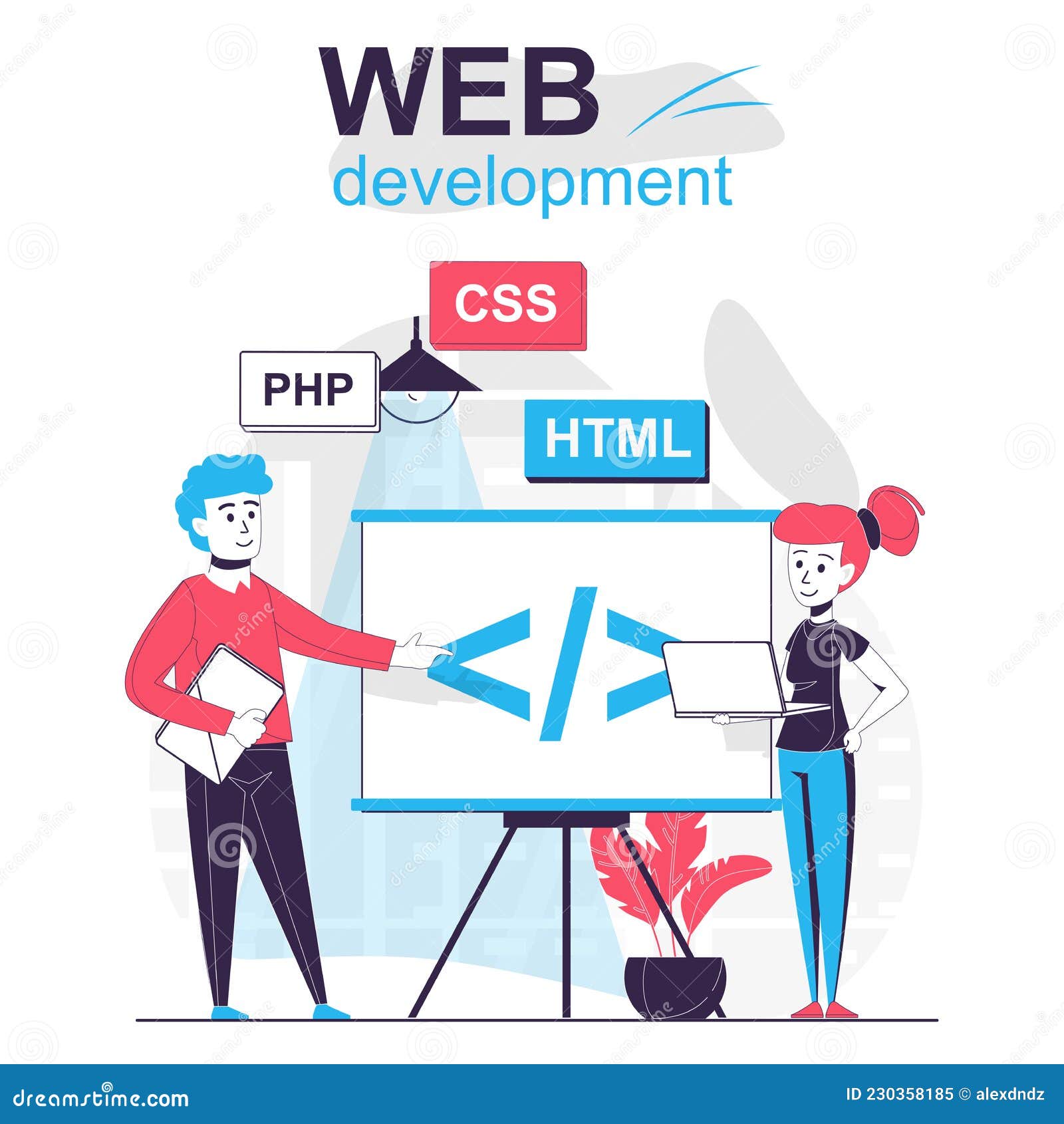 Web Development Isolated Cartoon Concept. Stock Vector - Illustration ...