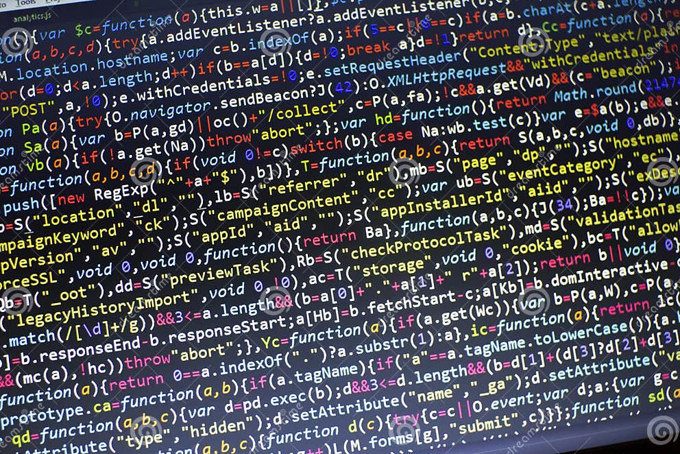 Web Development Javascript Html5 Code Abstract Information Technology Modern Background Stock