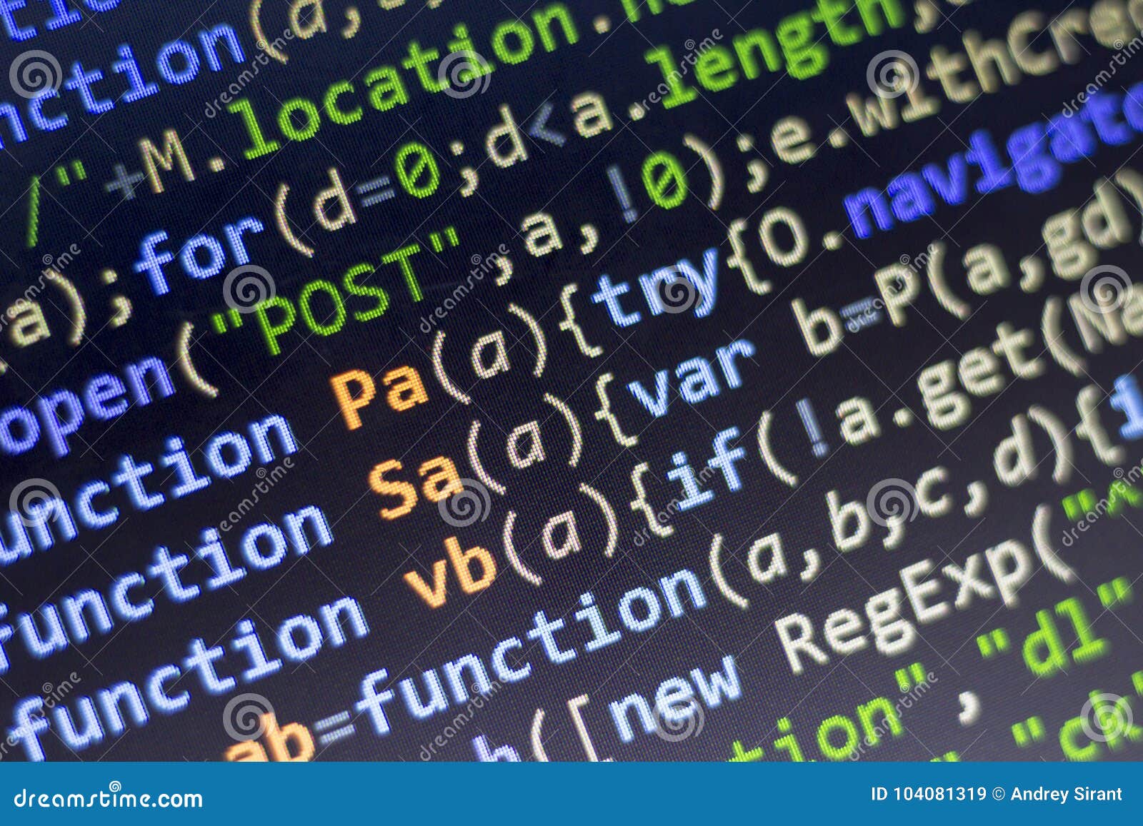 Web Development Javascript Html5 Code Abstract Information Technology Modern Background Stock