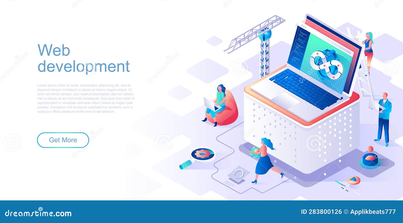 Web Development Landing Page Vector Template. Program Usability and ...