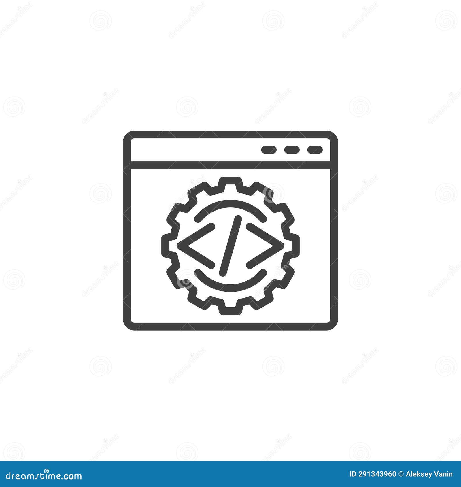 Web Development Line Icon Stock Vector Illustration Of Simple 291343960